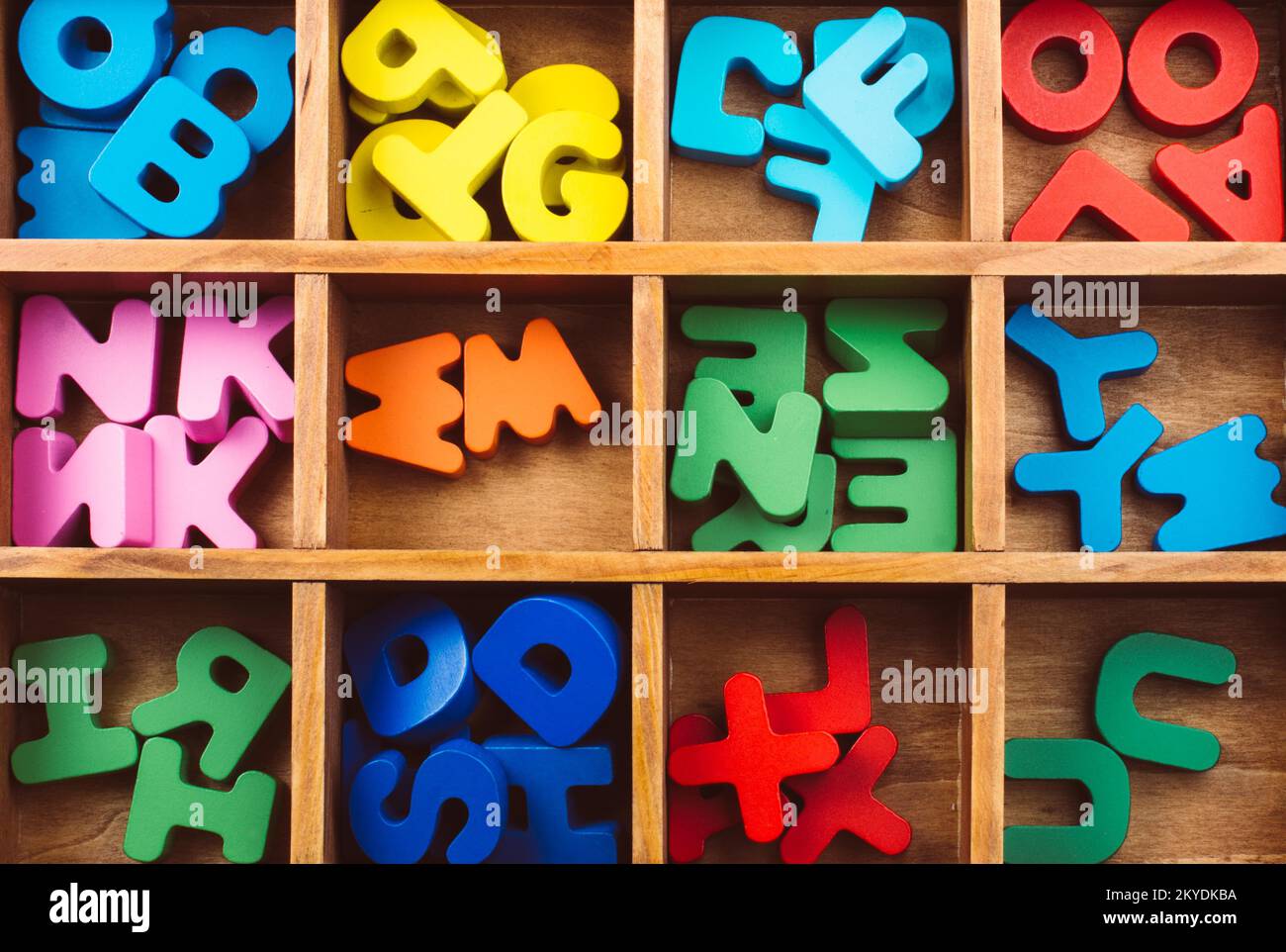 Colorful Letters of Alphabet made of wood Stock Photo - Alamy