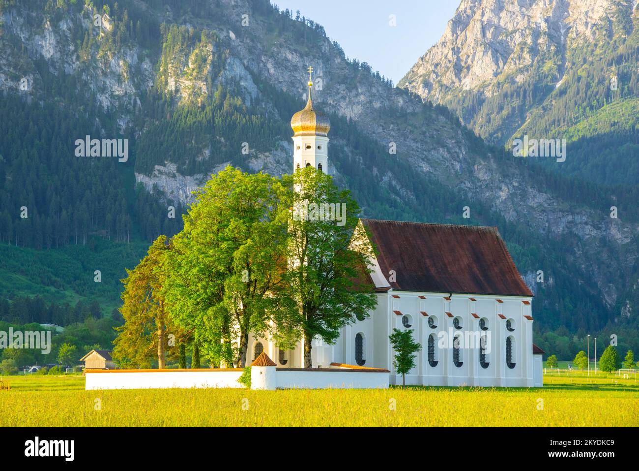 Baroque Church of St. Coloman, Schwangau, Ostallgaeu, Allgaeu, Swabia ...