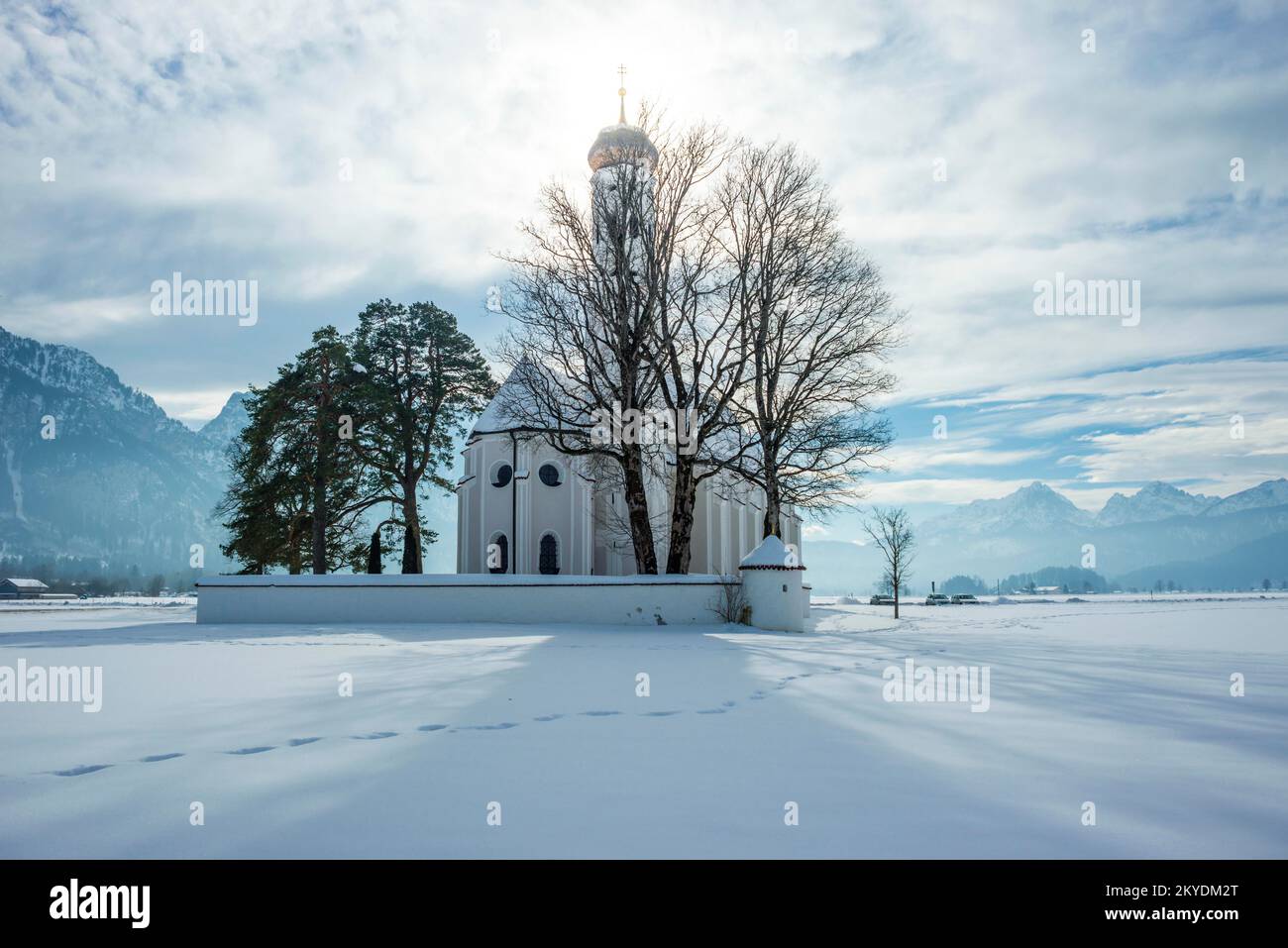 Pilgrimage Church of St. Coloman, Snow, Schwangau, Allgaeu, Bavarian ...