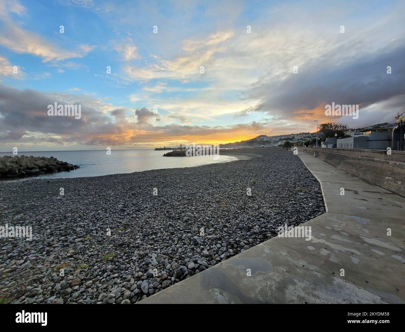 scenic sunset in funchal on madeira island Stock Photo - Alamy