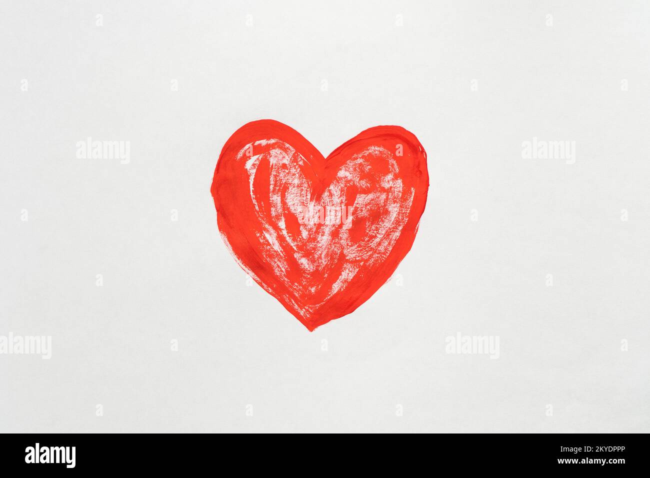 Small red shaded line heart art on white background. Donation and ...