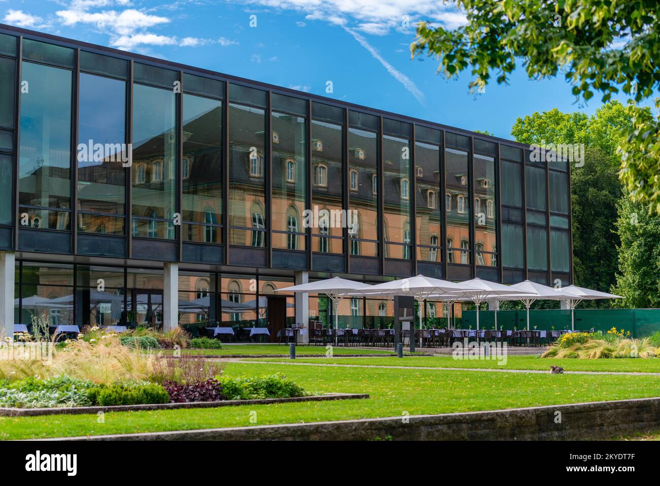 Oberer Schlossgarten or Upper Castle Garden, Restaurant, Sunshades ...