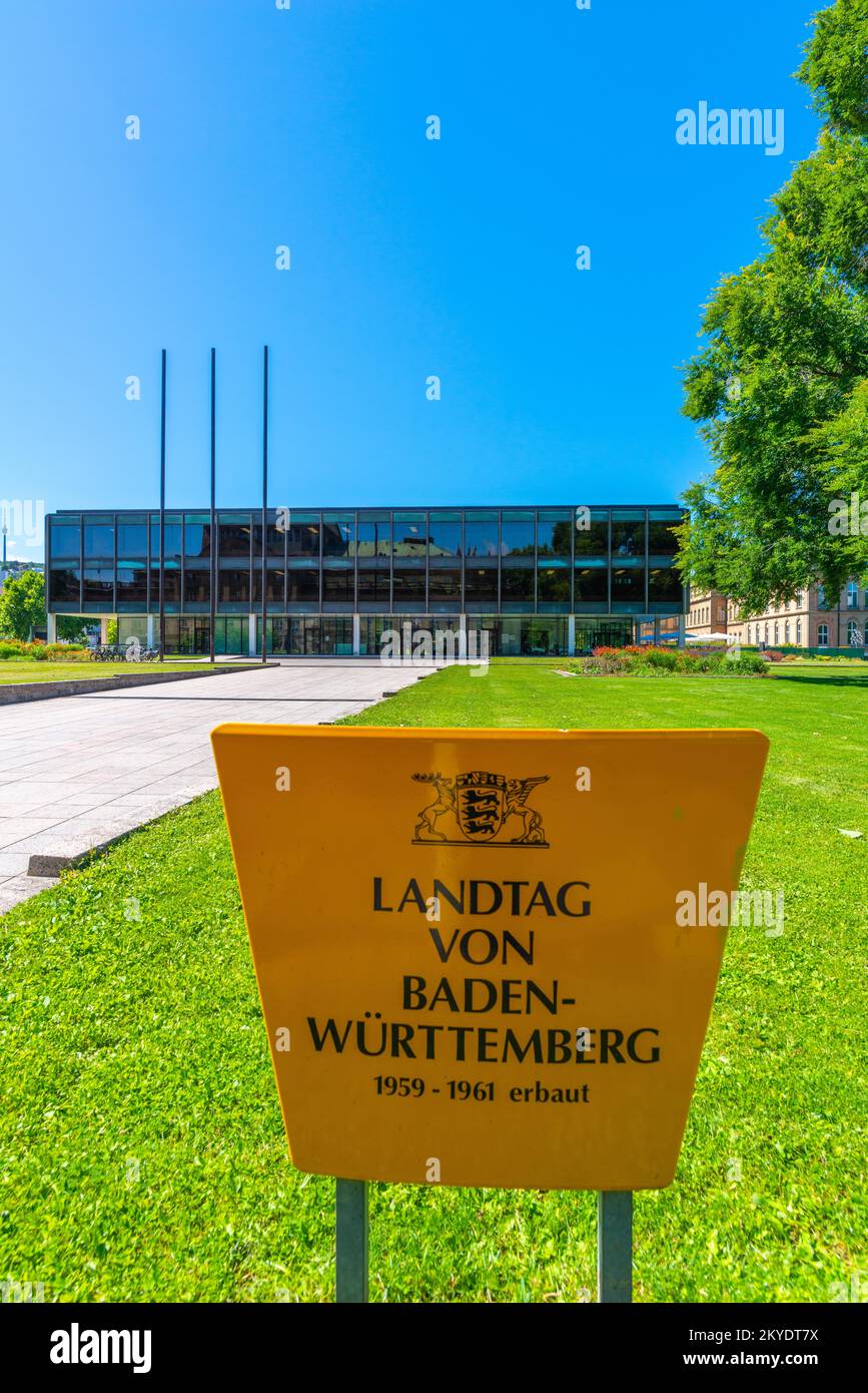 State parliament, monument protection, glass window, flat roof ...