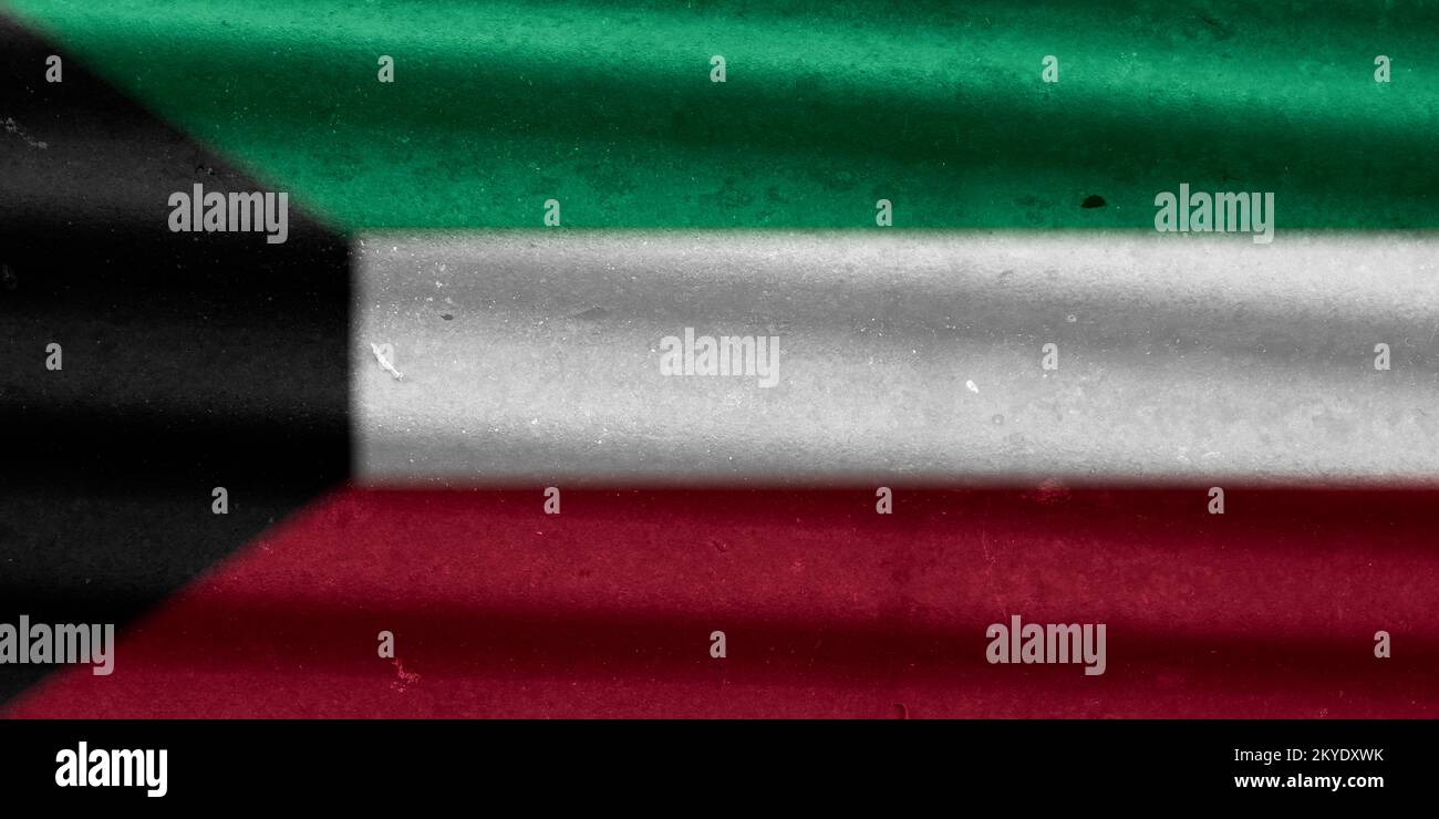 kuwait flag texture as background Stock Photo - Alamy
