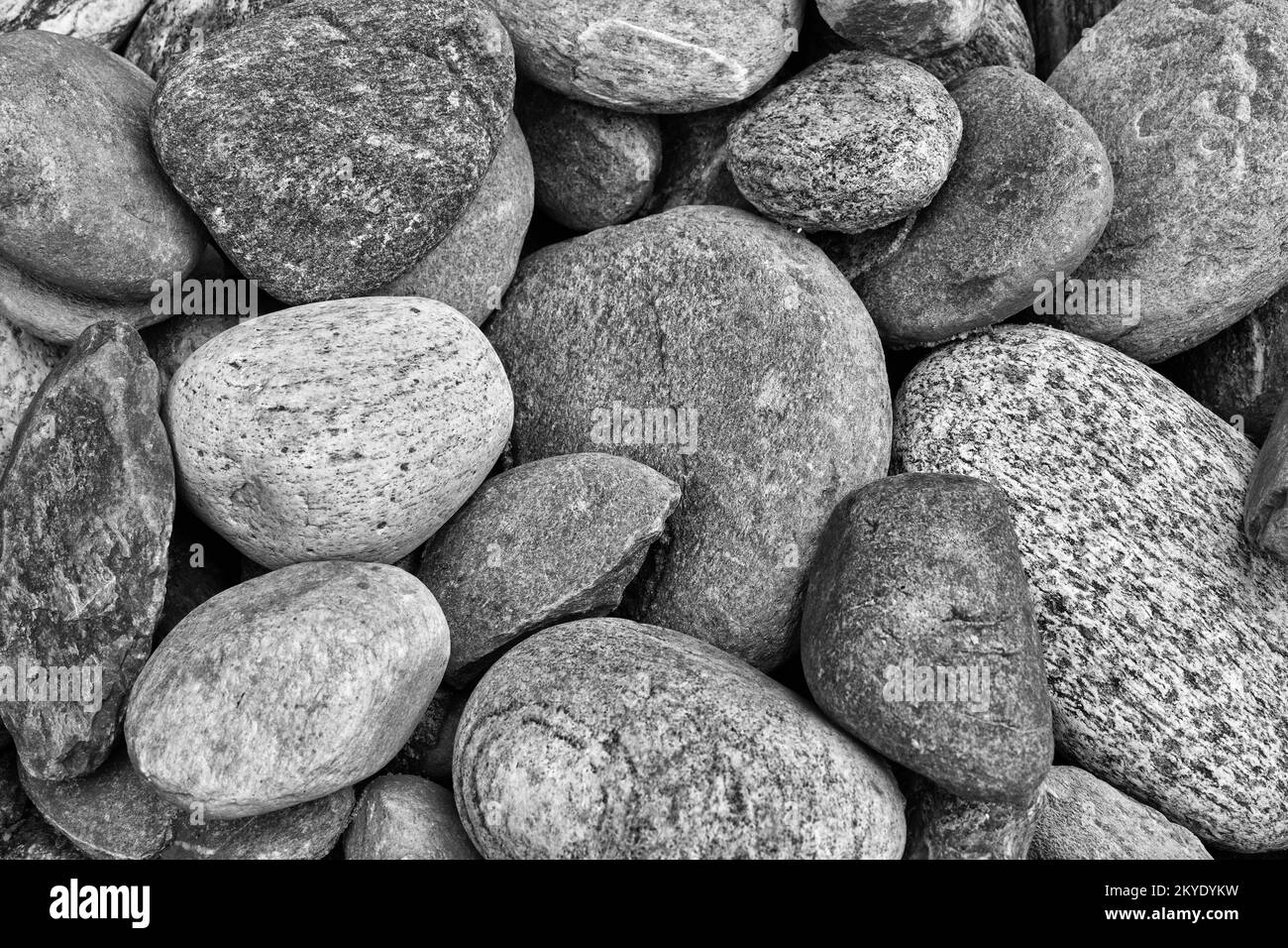 Small sea stones texture for background, monochrome image Stock Photo ...