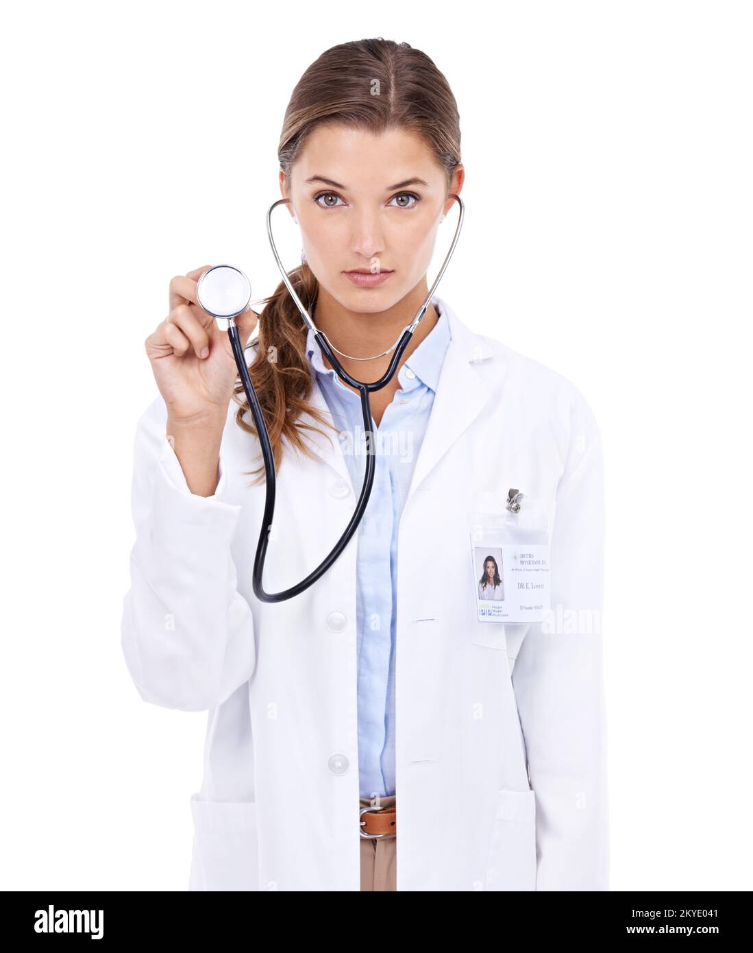 Lets take a listen to your heart. Portrait of an attractive young ...