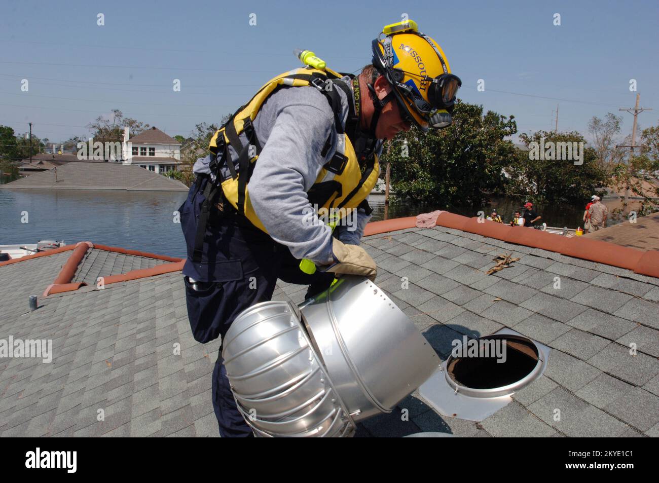 Flood stuck on roof hi-res stock photography and images - Alamy