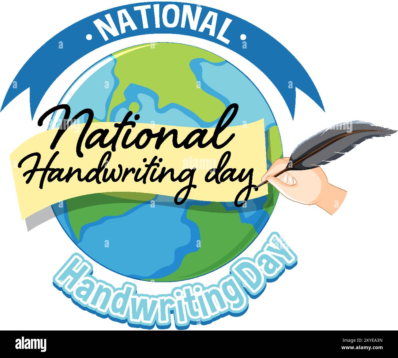 National Handwriting Day Logo Banner illustration Stock Vector Image ...
