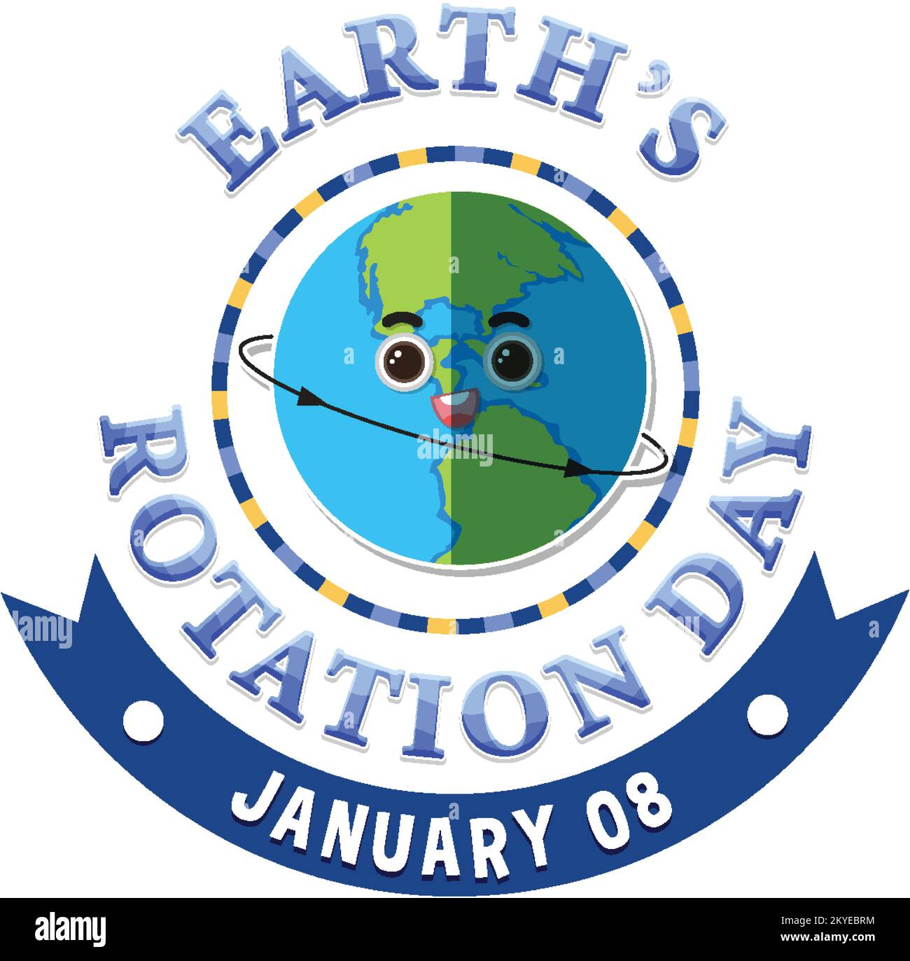 Happy earths rotation day banner design illustration Stock Vector Image ...