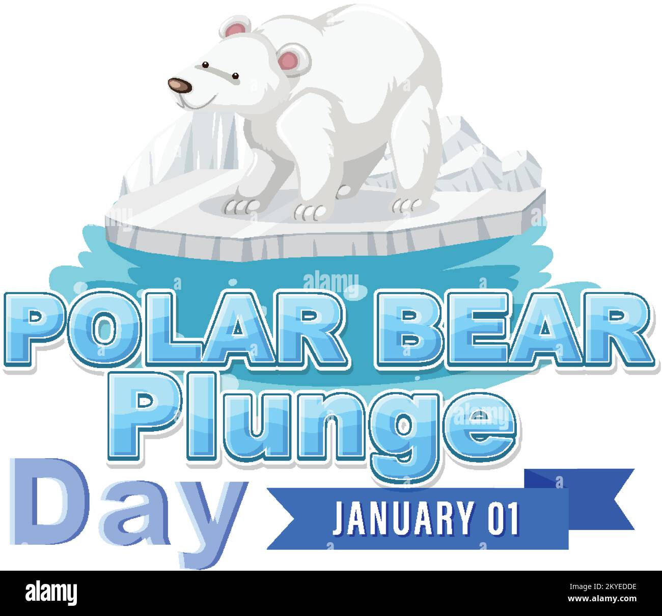 Polar Bear Plunge Day Banner Design illustration Stock Vector Image ...