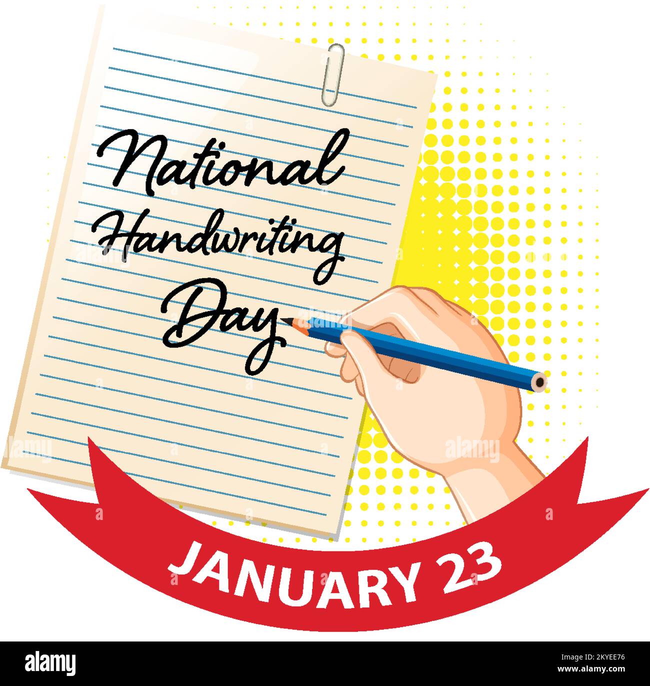 National Handwriting Day Logo Banner illustration Stock Vector Image ...