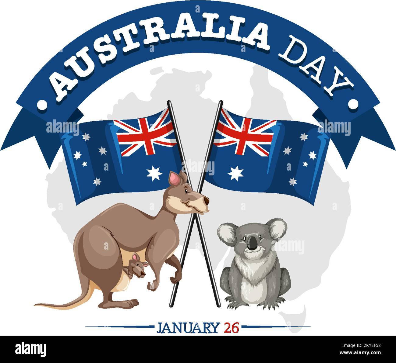 Happy Australia Day Banner Design illustration Stock Vector Image & Art ...
