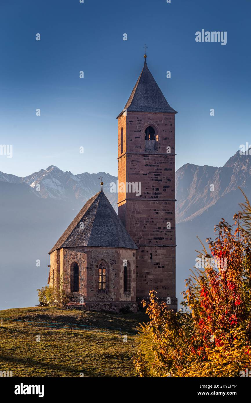 Hafling, Italy - The mountain church of St. Catherine (Chiesa di Santa ...