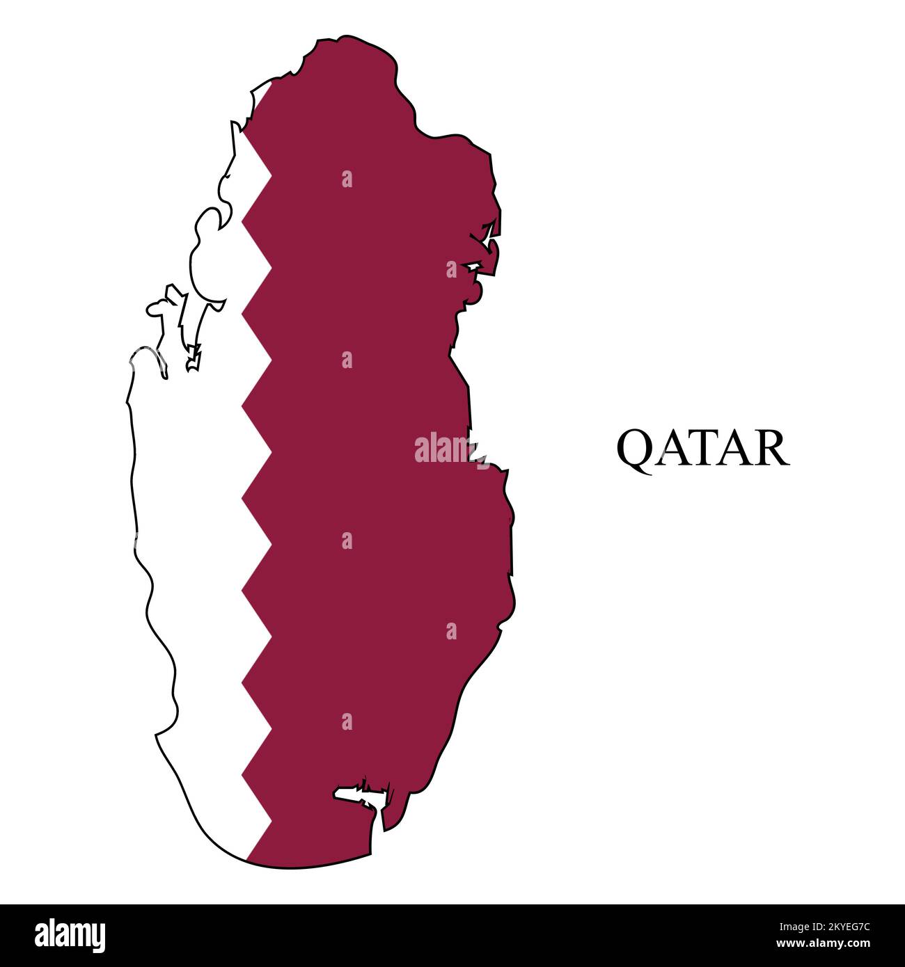 Qatar map vector illustration. Global economy. Famous country. Middle ...