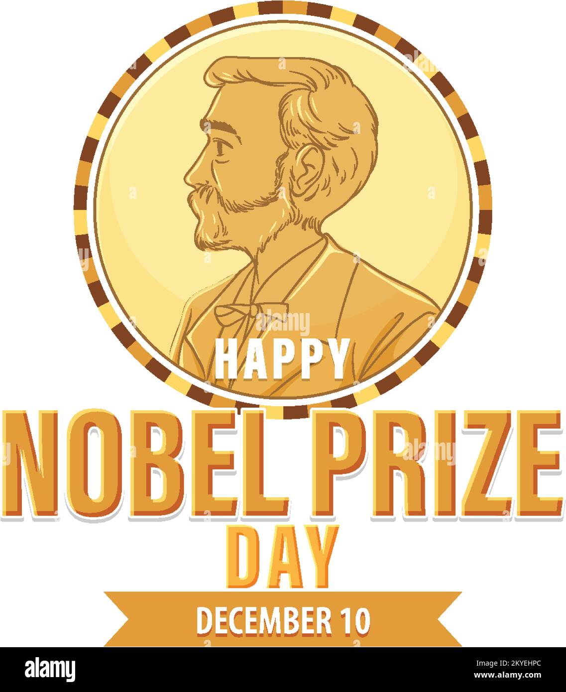 Nobel Prize Day text for banner or poster design illustration Stock ...