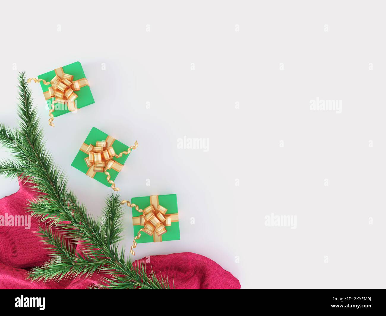 Christmas background, new year card. Winter festive composition top ...