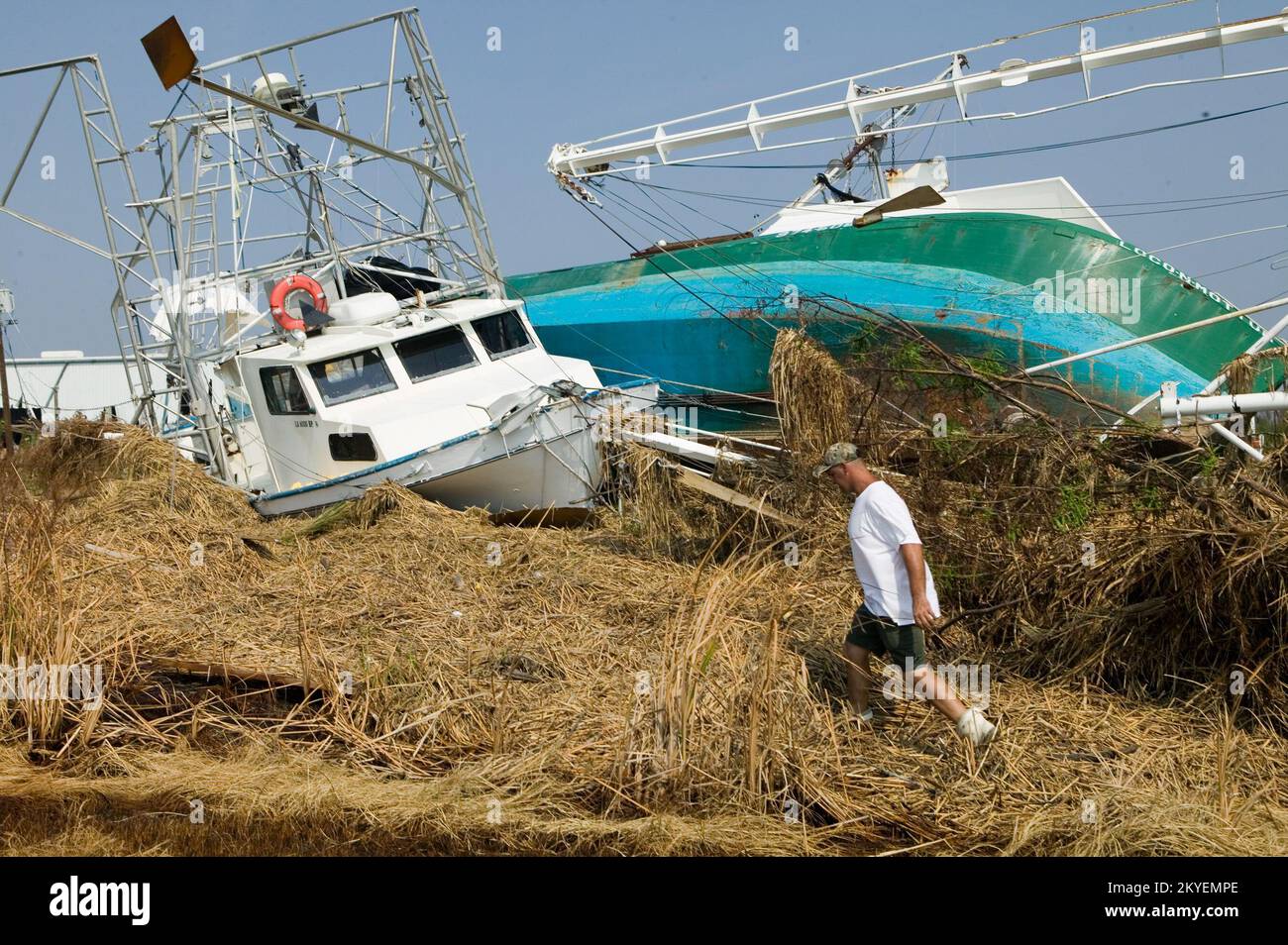 Hurricane Katrina, Plaquemines Parish, LA., 9/21/2005 -- Kevin Drury, a ...