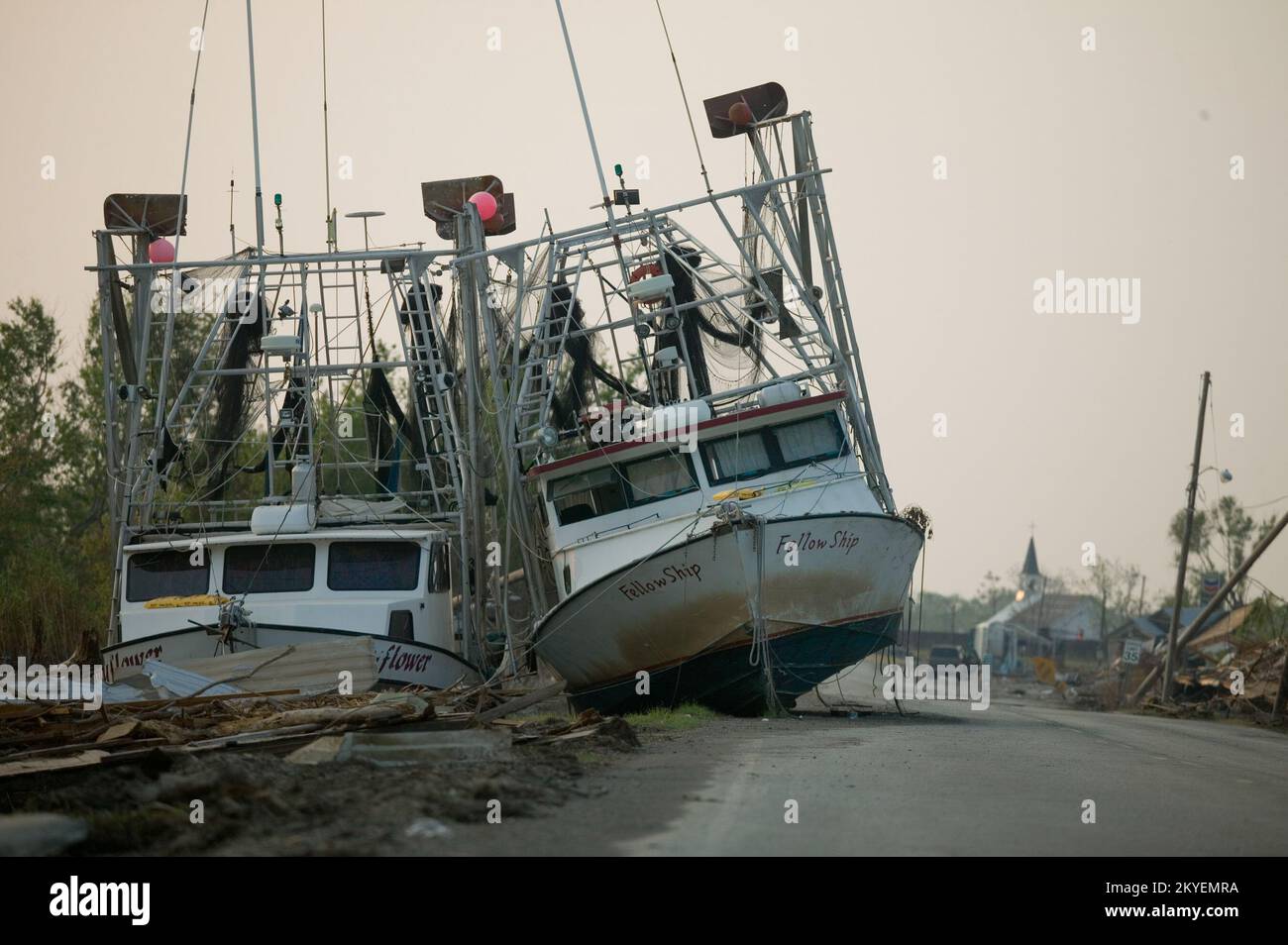 Hurricane Katrina, Plaquemines Parish, LA, 9/21/2005 -- Two fishing ...