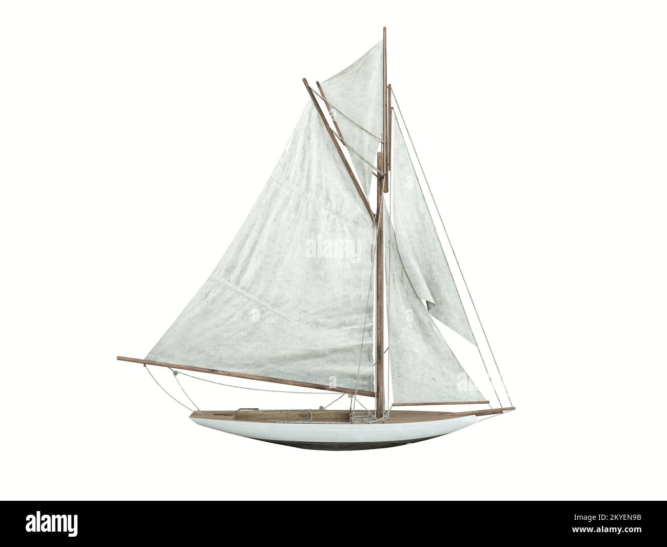 Sailing boat on white background. Sailboat isolated on white, cut out ...