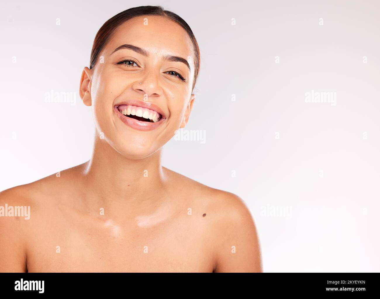 Beauty, wellness and portrait of woman with skincare treatment for ...
