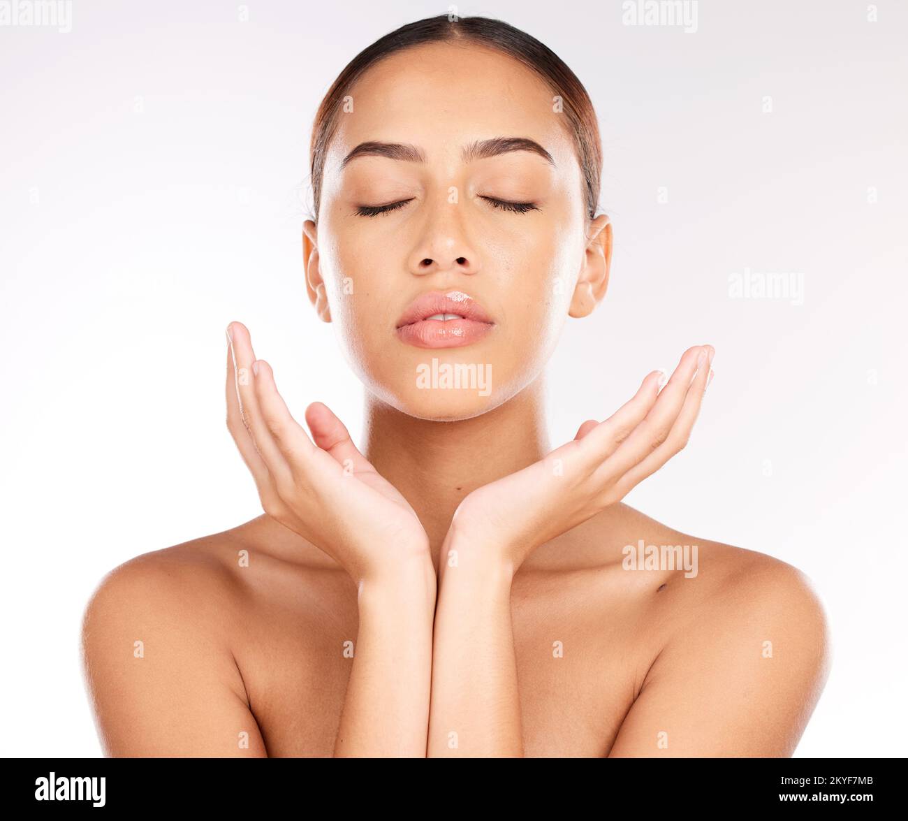 Cosmetics, skincare and young woman with health, wellness and with ...