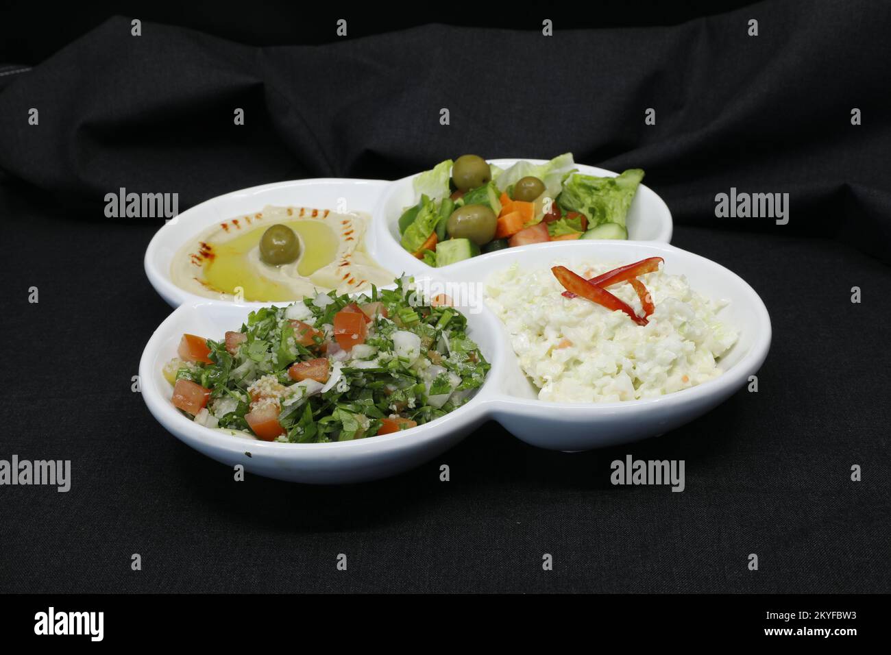 Arabic Mezzah mix salad Stock Photo - Alamy