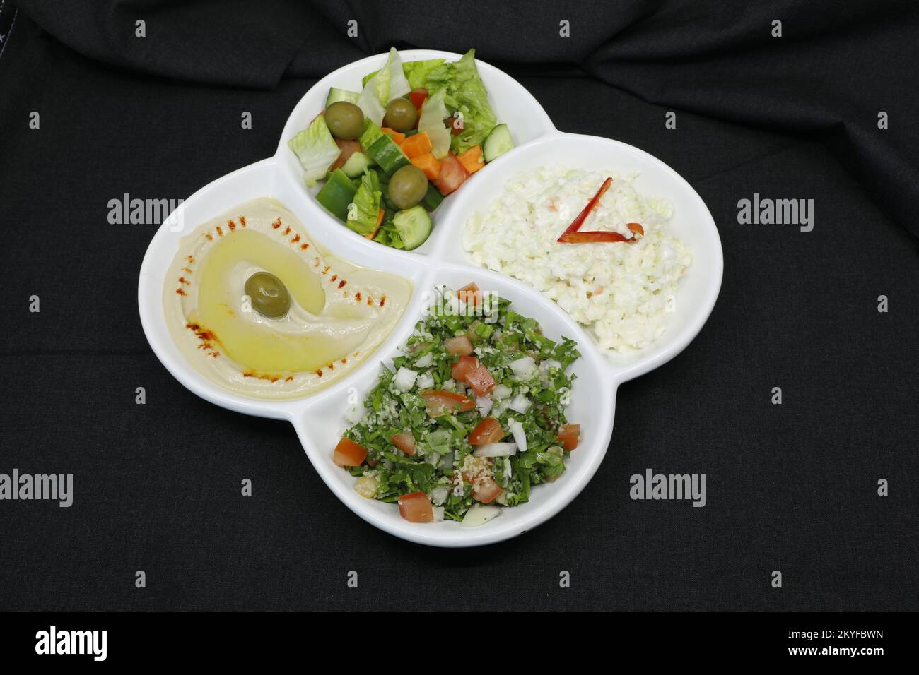 Arabic Mezzah mix salad Stock Photo - Alamy