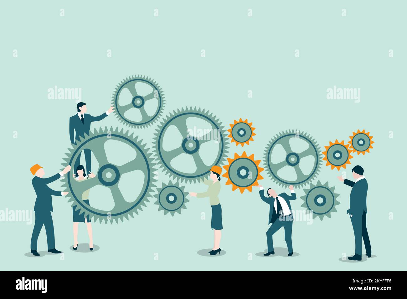 Working together as a team Stock Vector Images - Alamy