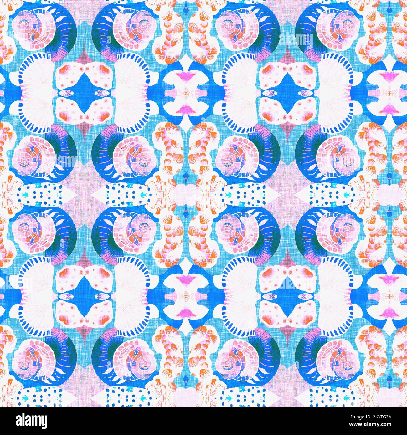 Washed Red Blue blur white vibrant watercolor batik azulejos tile ...