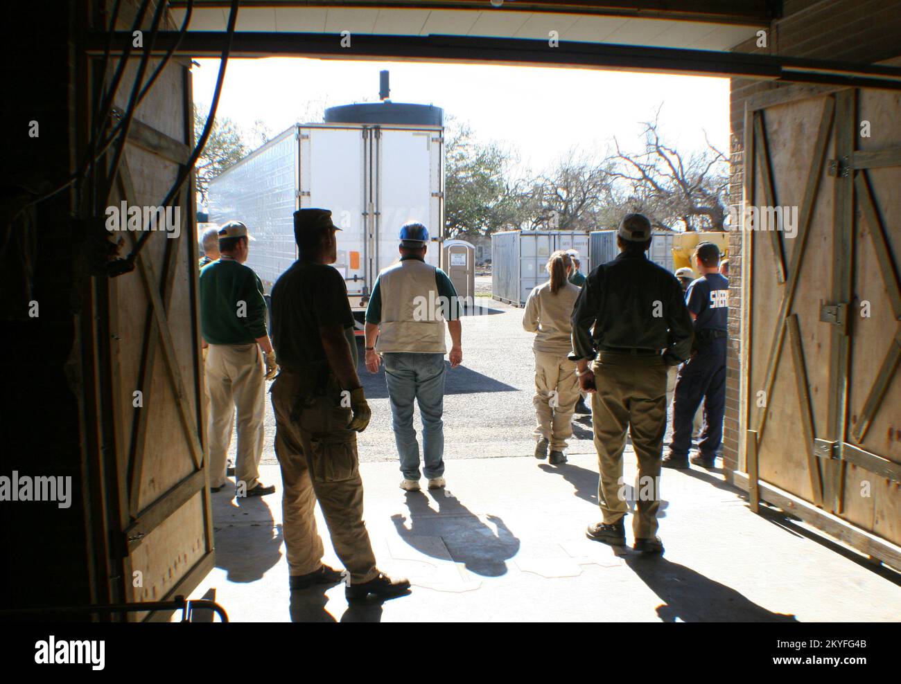 Hurricane Katrina, Carville, LA, January 25, 2006 - A team of workers ...
