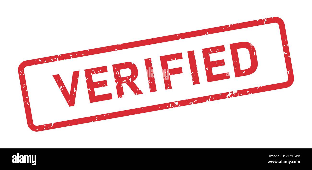 Grunge red Verified word rubber stamp. Verified sign sticker set ...