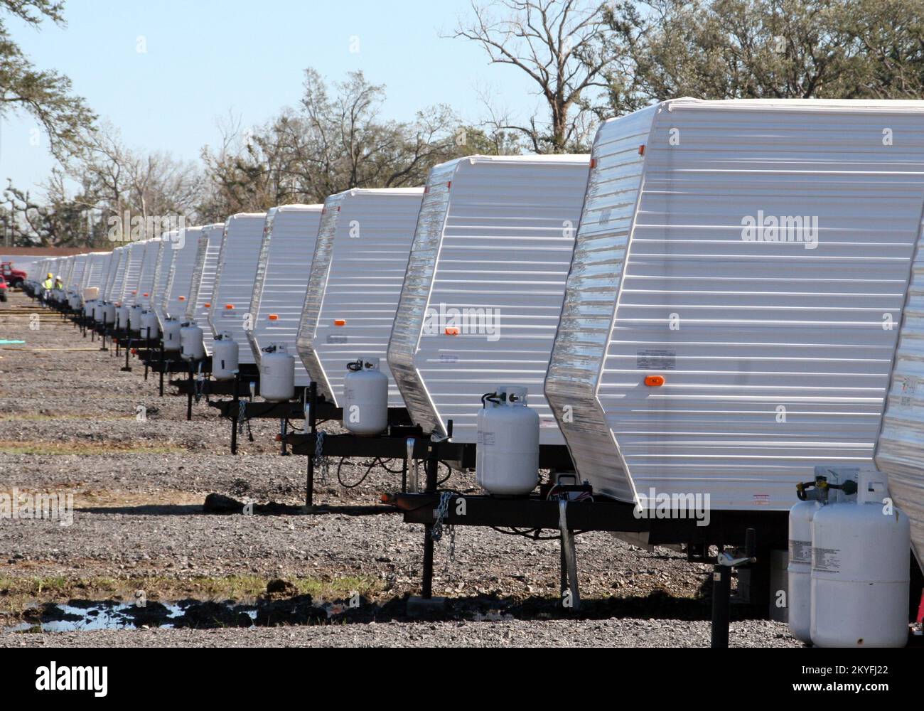 Hurricane Katrina, Belle Chasse, LA, February 4, 2006 - Rows of FEMA ...