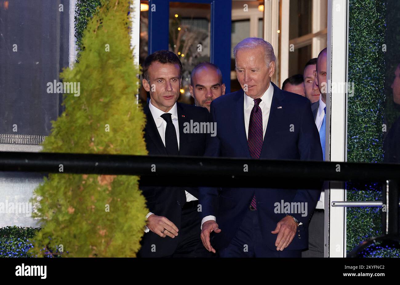 French President Emmanuel Macron, Brigitte Macron with US President Joe ...