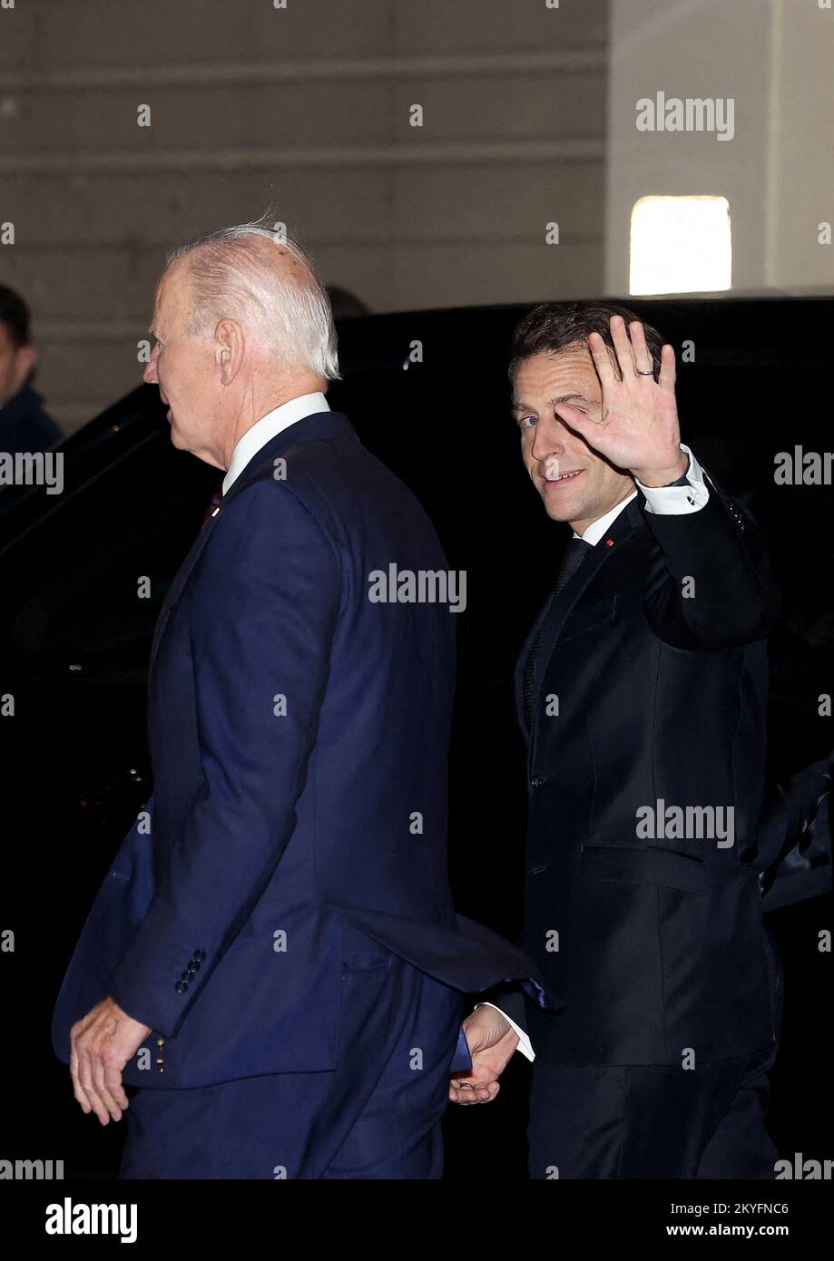 French President Emmanuel Macron, Brigitte Macron with US President Joe ...