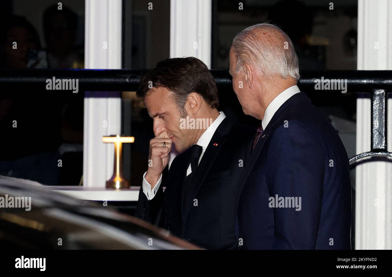 French President Emmanuel Macron, Brigitte Macron with US President Joe ...
