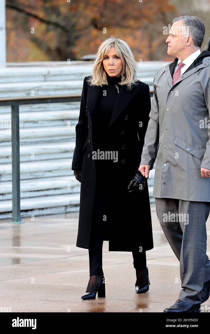 Brigitte Macron during a wreath laying ceremony at the Tomb of the ...