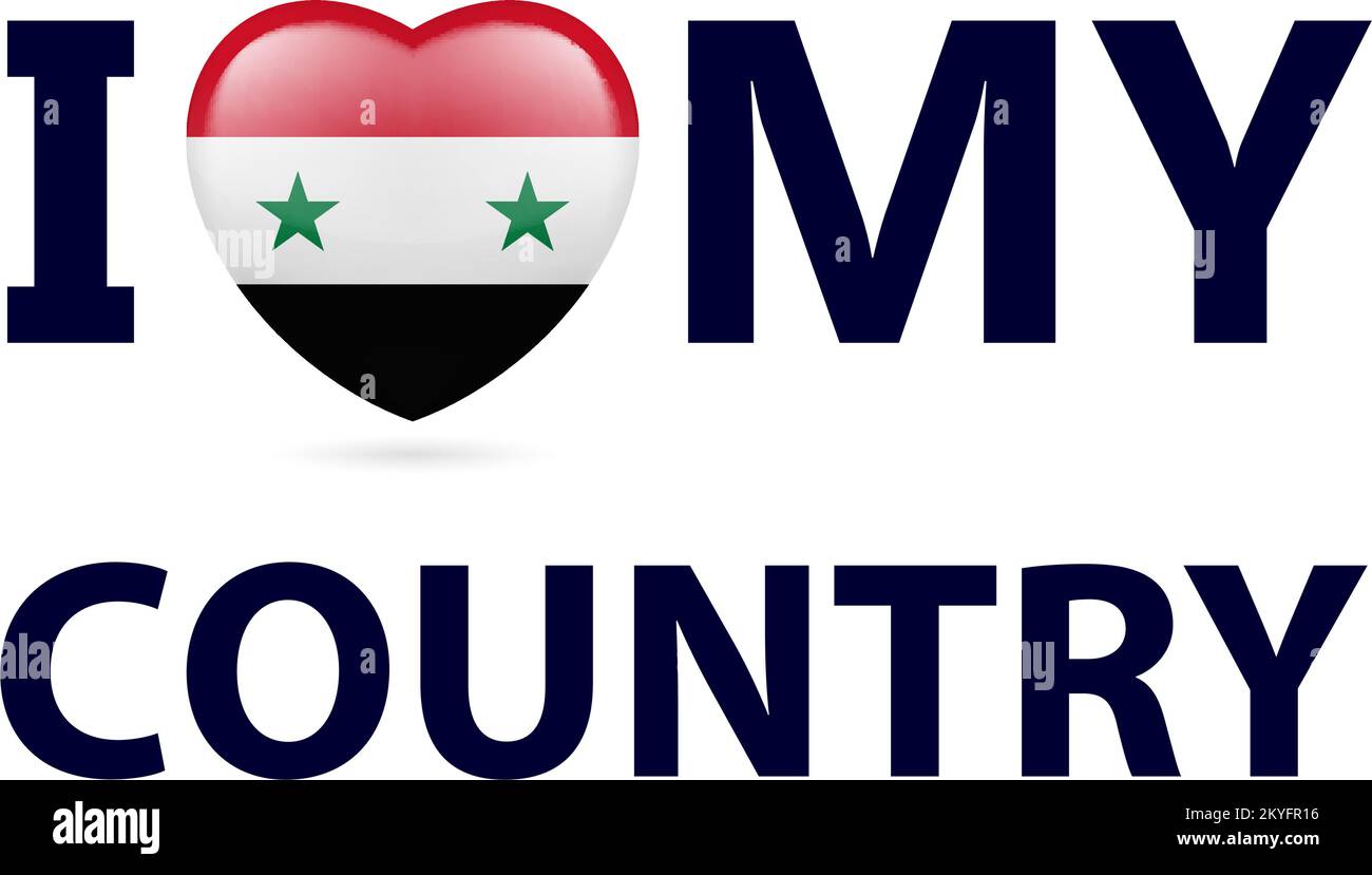 Heart with Syrian flag colors. I Love My Country - Syria Stock Vector ...