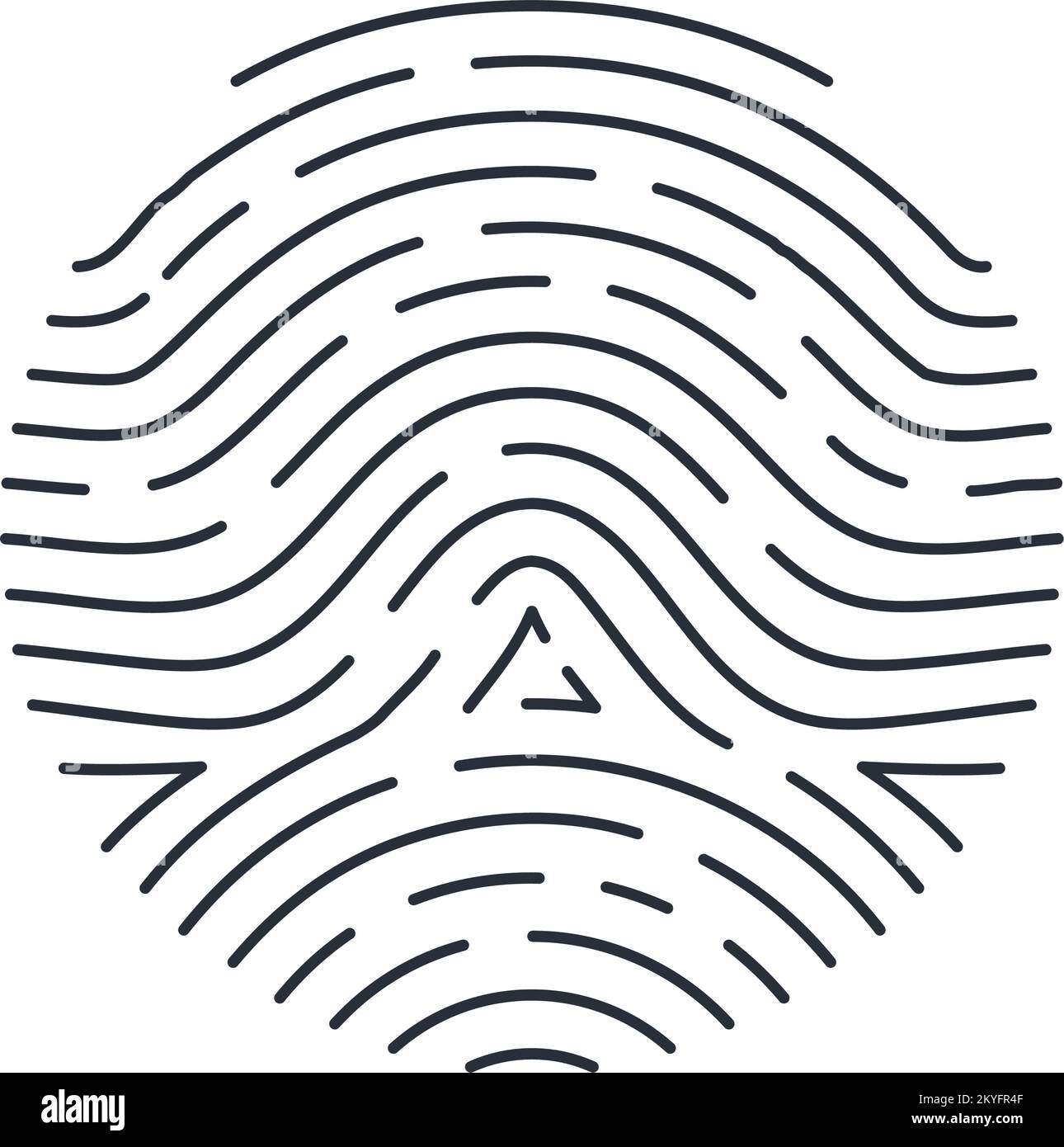 Round Bio Metric Fingerprint Scan Icon Security Concept On White Background Stock Vector Image