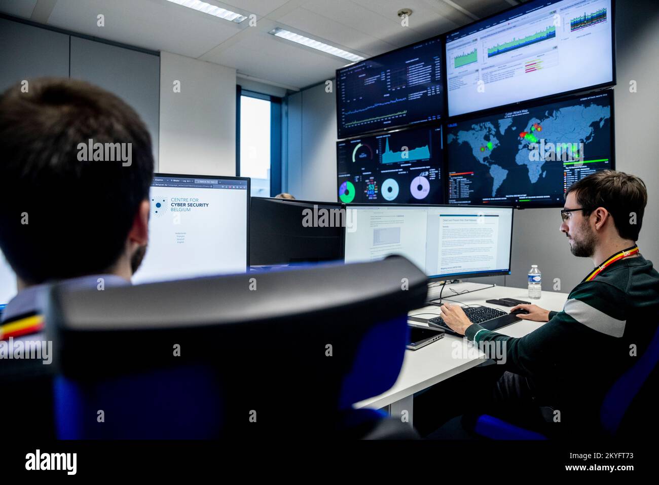 Illustration picture shows a visit to the center for cyber security in ...