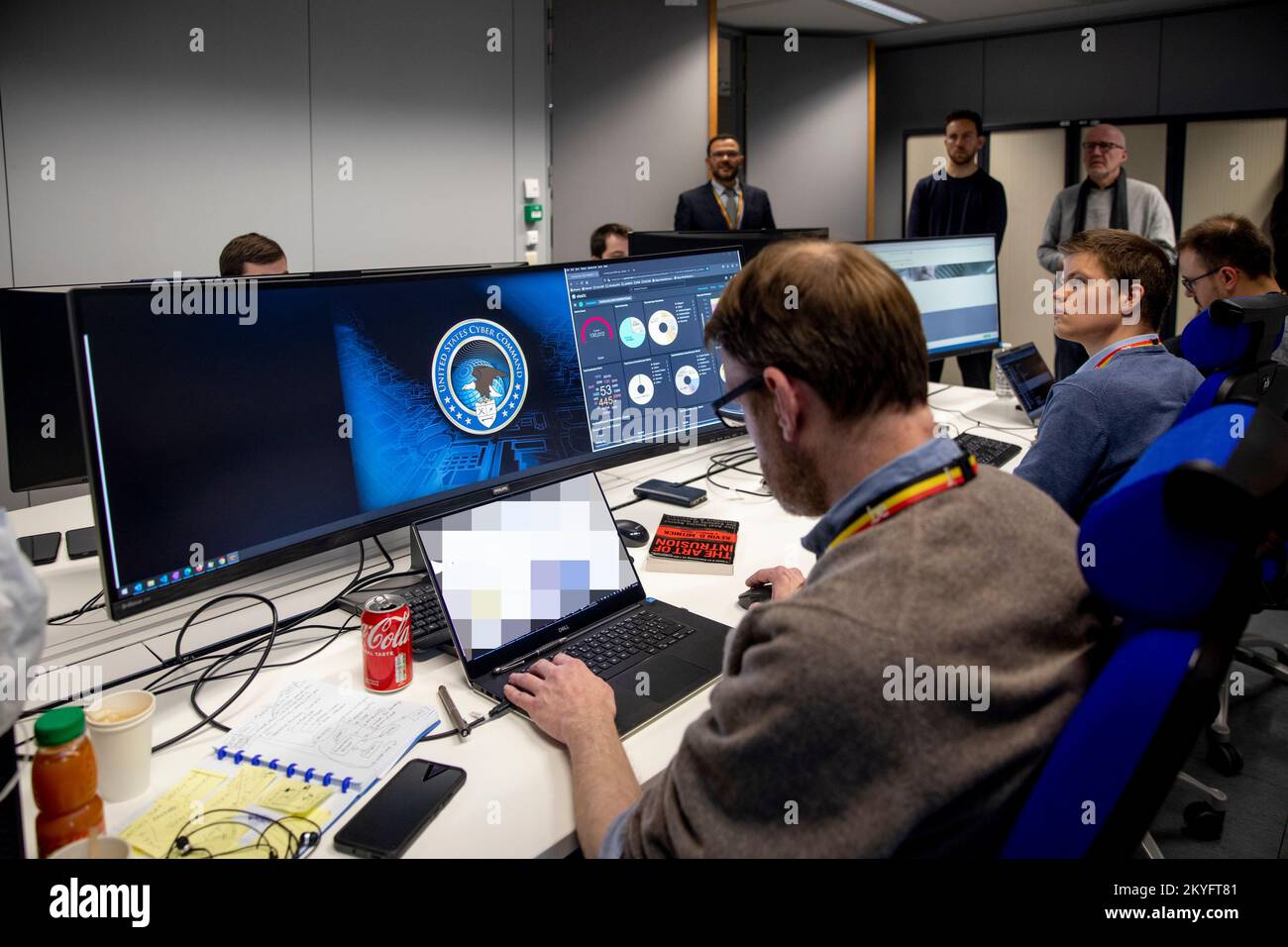 Illustration picture shows a visit to the center for cyber security in ...