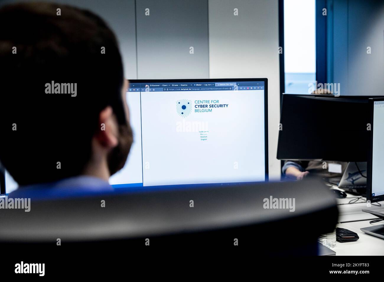 Illustration picture shows a visit to the center for cyber security in ...