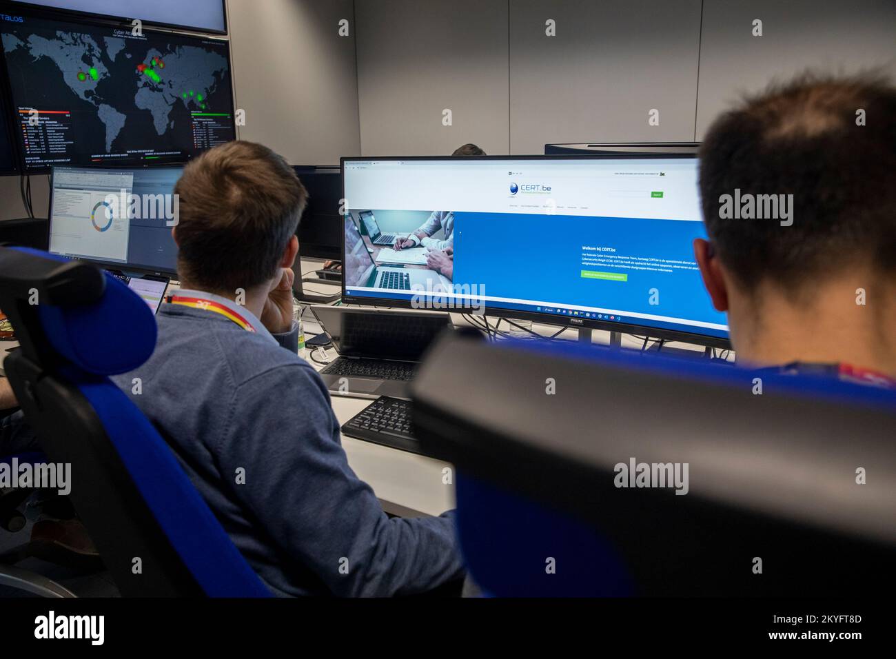 Illustration picture shows a visit to the center for cyber security in ...