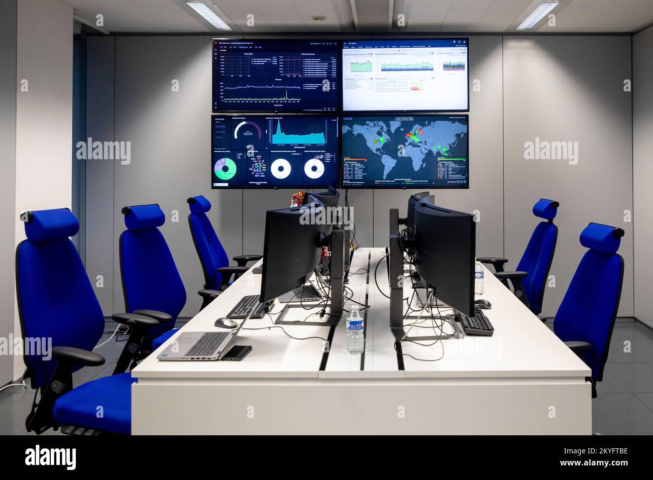 Illustration picture shows a visit to the center for cyber security in ...