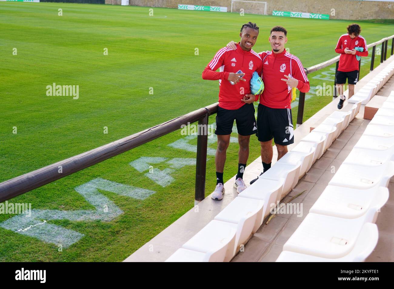 Standard's William Balikwisha and Standard's Cihan Canak arrive for a ...