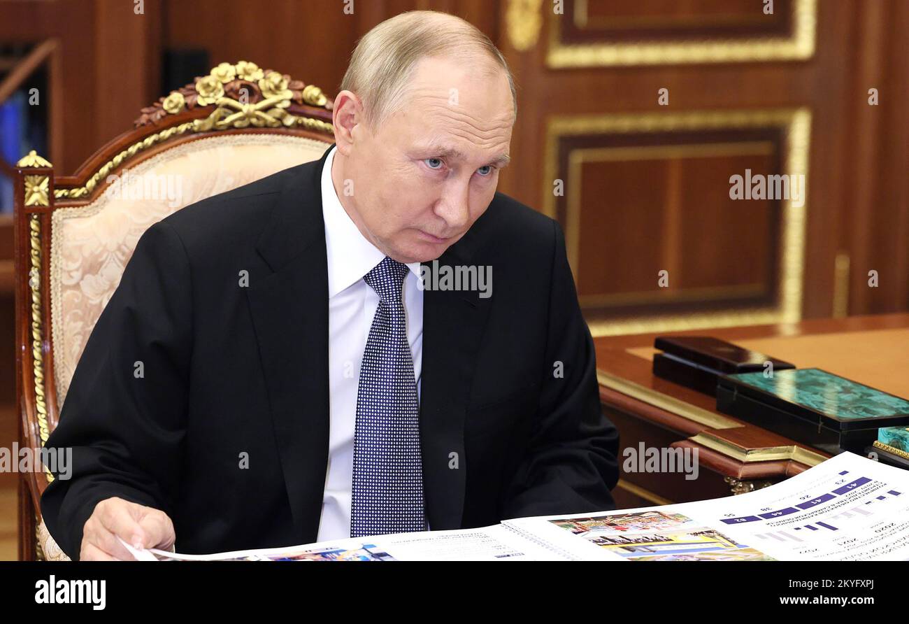 Moscow, Russia. 18th Oct, 2022. Russian President Vladimir Putin meets ...