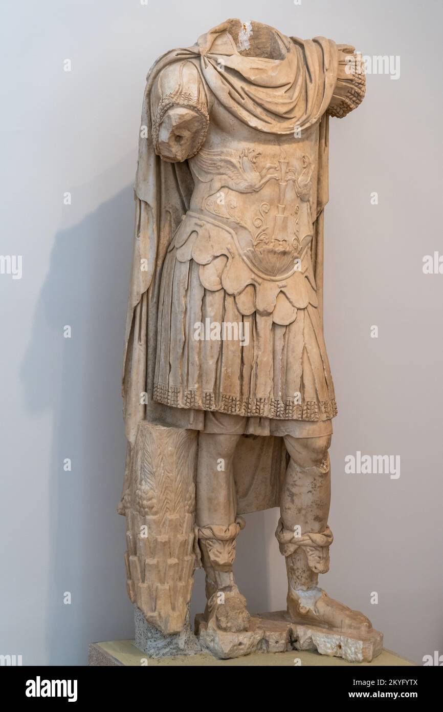 Olympia, Greece- 11 November, 2022: museum exhibit of Greek statue in ...
