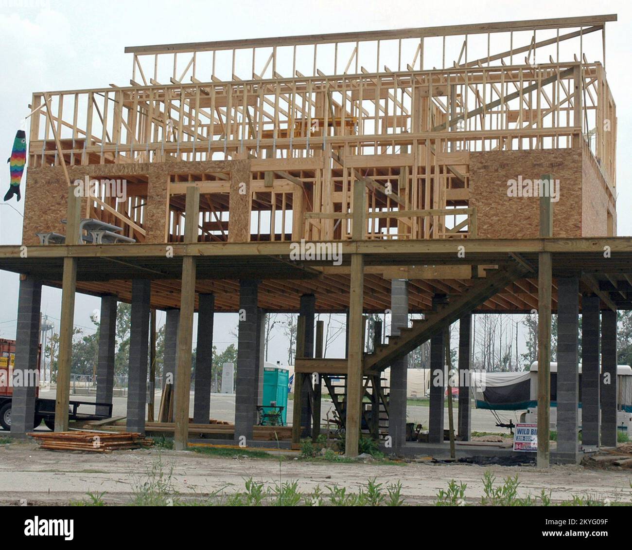 Hurricane Katrina, Bay St. Louis, MS., July 27, 2006 - A new house ...