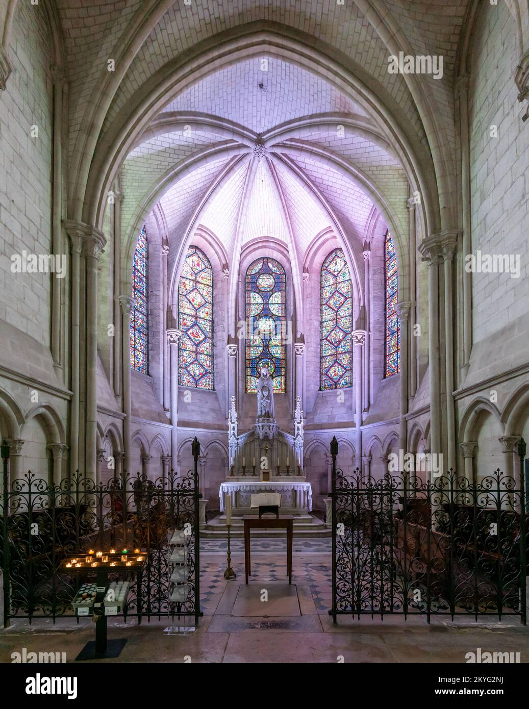 Troyes, France- 13 September, 2022: view of a side chapel in the Troyes ...
