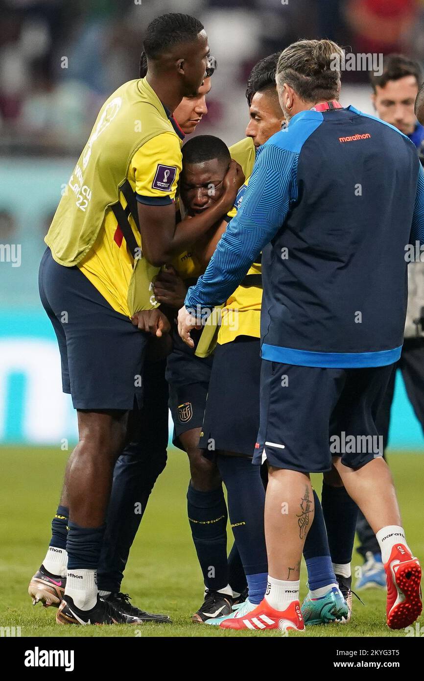 Caicedo Moises of Ecuador crys for the disqualification during Ecuador ...