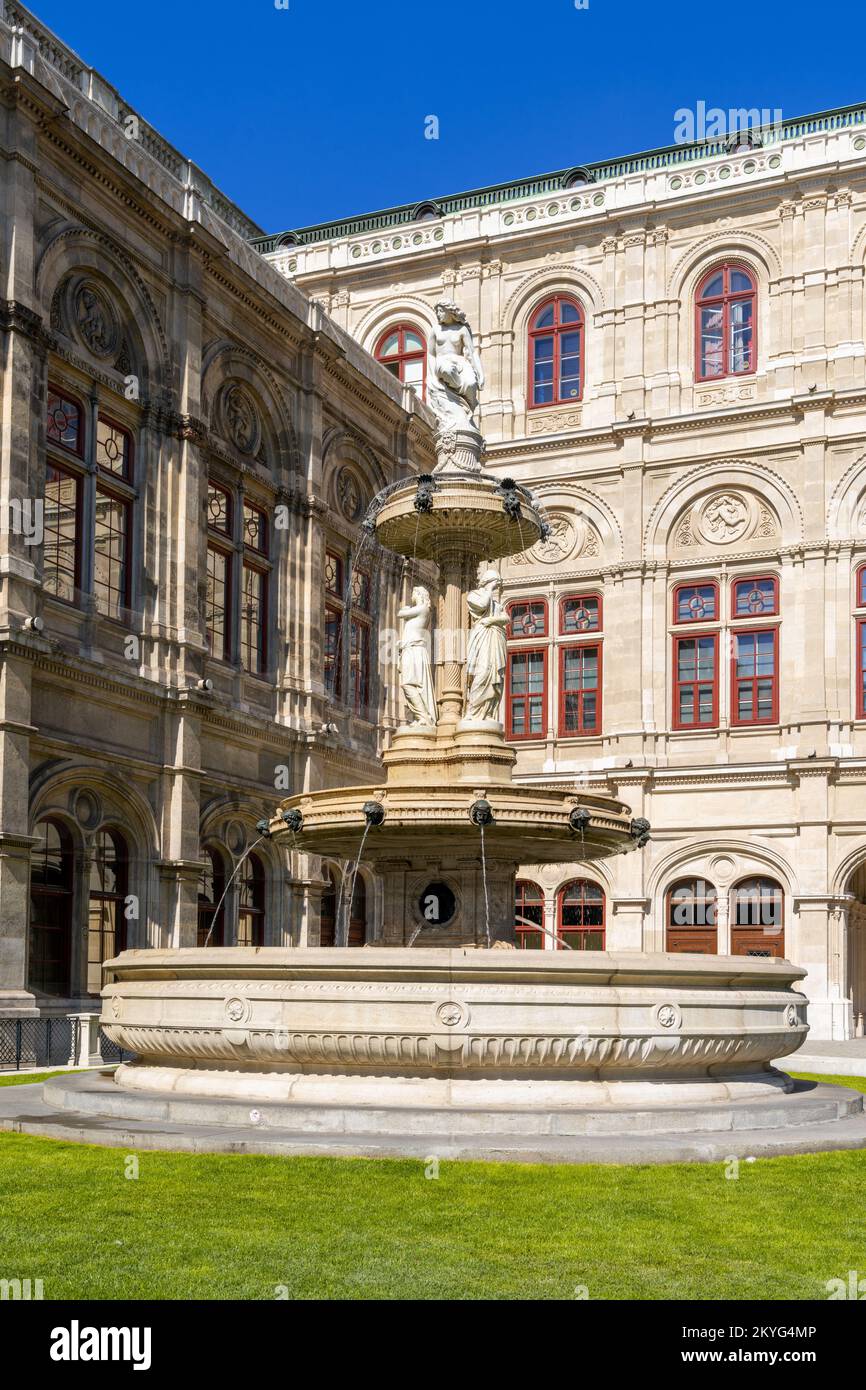 Vienna, Austria - 22 September, 2022: historic fountain and statue by ...